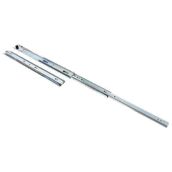 【商品概要】材質:スチール(ユニクロメッキ仕上げ)耐荷重:25kg(左右ペア)クリアランス:12.7mmスライド量:406mm引き残し:0mm注意:取り付けビスは入っておりません。板厚に合わせて別途お買い求めください。(推奨ビス:皿タッピン...