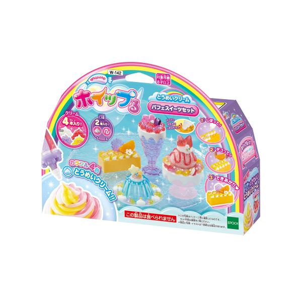 【商品概要】本物みたいなホイップるクリームをしぼって、かわいいスイーツ作品をつくっちゃお！4色のクリームが一度にしぼれちゃう「レインボークリームホルダー」と上手にしぼれる「パティシエガイドつきスイーツ」が入ったセット。新登場のツヤッとかわい...