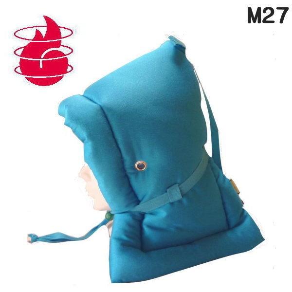 (財)日本防炎協会認定品Ｍサイズ（小学生用 子ども用）防災頭巾 M27サイズ:約27×45×7cm  表地:アクリル系カネカロン100%　難燃糸使用 裏地:アクリル系カネカロン100%　難燃糸使用 中綿:難燃ポリエステル70%　ポリエステル...
