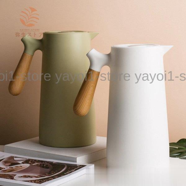 大容量 コーヒー オフィス用 保温 保冷 1000ml 北欧 密封 漏れない 木製ハンドル オシャレ プレゼント ギフト 母の日 父の日 お誕生日お湯、コーヒー、紅茶など保温保冷に活用・ドリンクの保温も保冷もできる魔法瓶 構造機能がついた優...