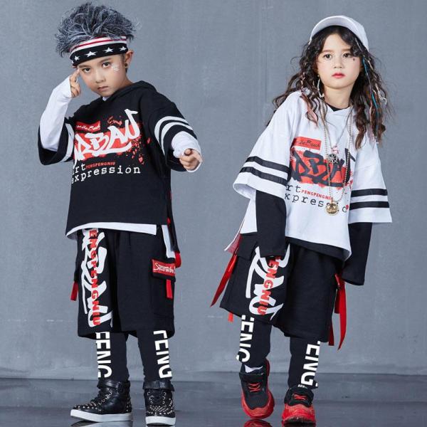 キッズ ダンス衣装 ヒップホップ HIPHOP 子供 ダンストップス パンツ Tシャツ ダンス  パンツ 長ズボン ジャズダンス 練習着素材: 綿カラー： 写真の色サイズ(CM):100/110/120/130/140/150/160/17...