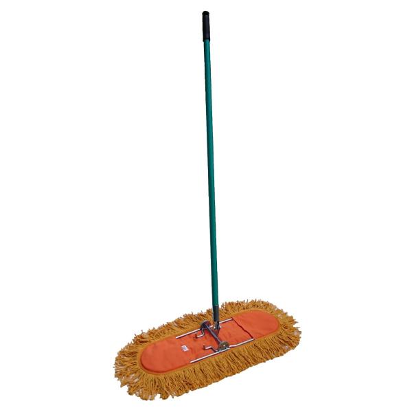 屋内用大型フロアモップフロアのから拭きなどに適したモップです。体育館やフロア・廊下などの広い場所に最適。サイズ　柄の長さ：約130ｃｍモップ部分：幅約60〜70ｃｍ×18〜28ｃｍ