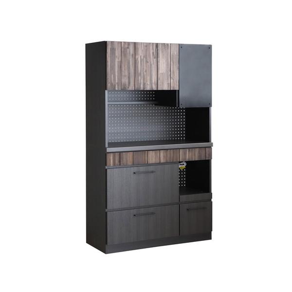 東馬(Tohma)　RESE　レセ　105KB　Aタイプ　キッチン収納　木目調　幅104.7×奥行45×高さ180cm　ブラック 448