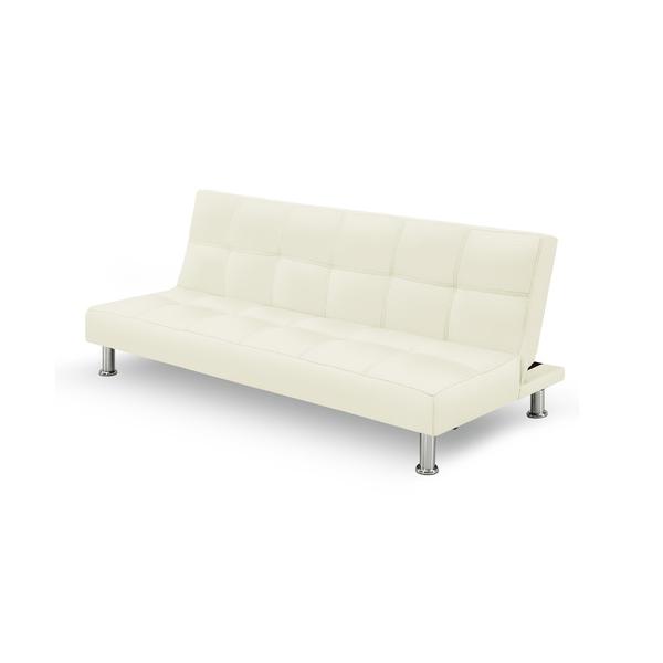 【期間限定大特価】サンコウ　コキア　F　お手入れしやすい生地　3段階リクライニング　ソファベッド　アイボリー　PVC　幅180×奥行79×高さ78cm 448