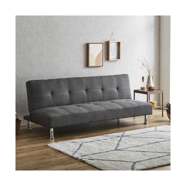 【期間限定大特価】サンコウ　コキア　F　お手入れしやすい生地　3段階リクライニング　ソファベッド　グレイ　ファブリック　幅180×奥行79×高さ78cm 448