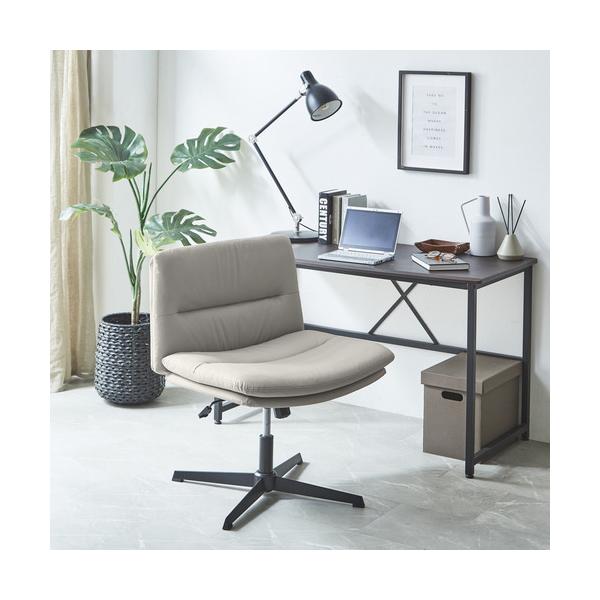 【期間限定大特価】座面が広く設計されたオフィスチェア　ダイニングチェア　ウォルク　グレージュ　PU素材　昇降レバー付き　幅68cm 448