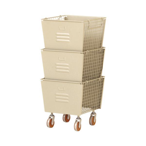 弘益　KOEKI　Mash　LIV　3段スタッキングボックスセット　幅31×奥行30×高さ69.5cm　キッチン収納　ホワイト　LIV3SBWH 448