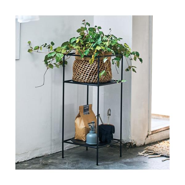 弘益　KOEKI　ANTENNA　by　SIEVE　プランツラックS　幅30×奥行30×高さ70cm　省スペース　棚板2枚付　ブラック　SVEPR001SBK 448