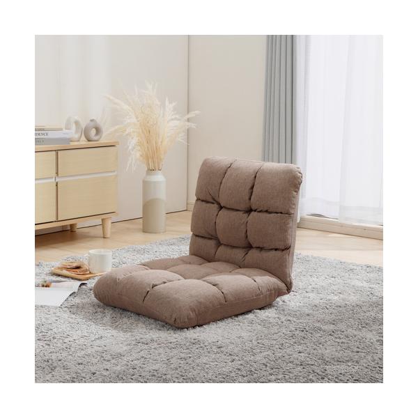 【期間限定大特価】ヤマダオリジナル　もっちりフロアチェアミニ　極厚座面13cm　14段階リクライニング　1人掛　心地良い肌触り　弾力性　ベージュ 449