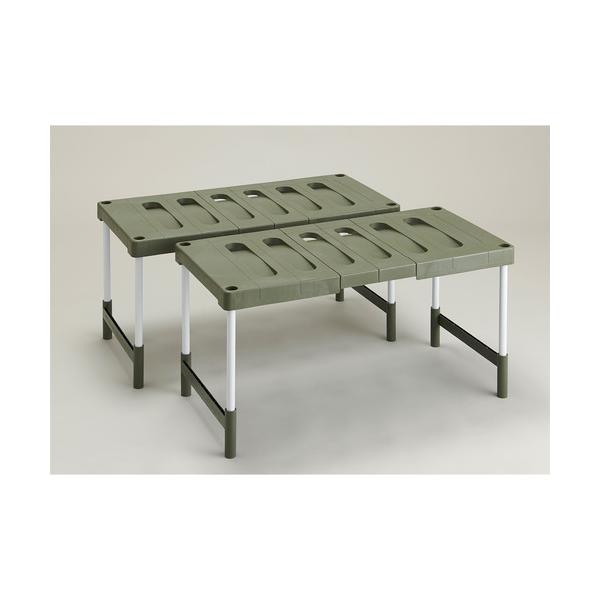 伸晃　クローゼット・押入れフリーラック伸縮タイプ(2台入り)　エコグリーン　CO-RG2 446