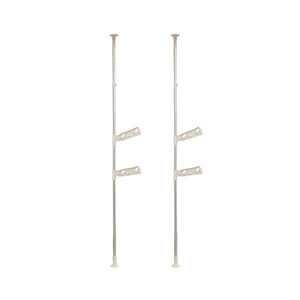 NY-282　ベランダ突っ張り物干し　ライトグレー 446