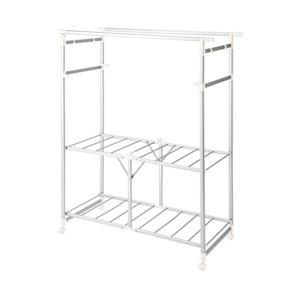 NY-286　ワンタッチ　軽いアルミ多機能物干し　ライトグレー 446