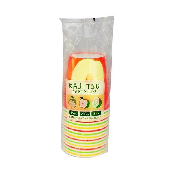 【在庫限り】アートナップ　KAJITSUペーパーカップ２１０ｍｌ　３柄アソート１５個入り 446