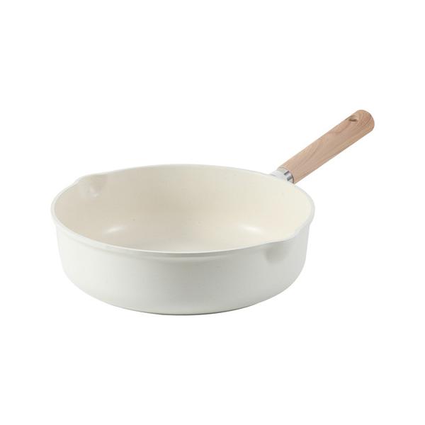 ベストコ　CAROTE(カローテ)　COSY-ICE　フライパン　深型　28cm　ディープパン　マルチ　IH　ガス火対応　アイボリ　NM5053 446