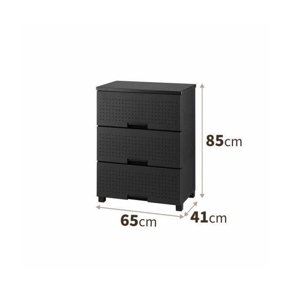 天馬　Fits　フィッツプラス　デコ　幅65cm　3段　穴付きパネル　小物置き　ブラック　FD6533DBK 446