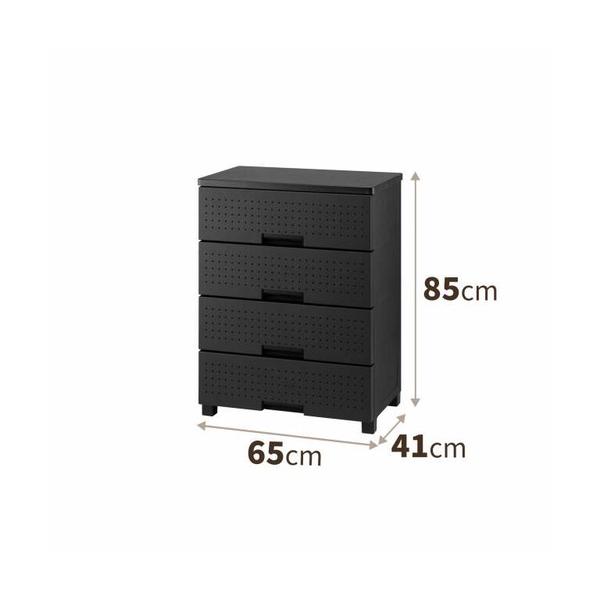 天馬　Fits　フィッツプラス　デコ　幅65cm　4段　穴付きパネル　小物置き　ブラック　FD6504BK 446