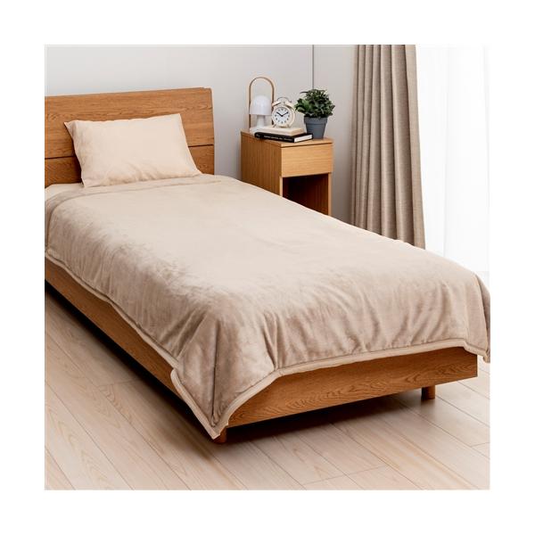 冬物処分[ダブル]ヤマダオリジナル　吸湿発熱加工フランネル毛布　W180xD190cm　YMOウォーム21D　ミディアムブラウン 449