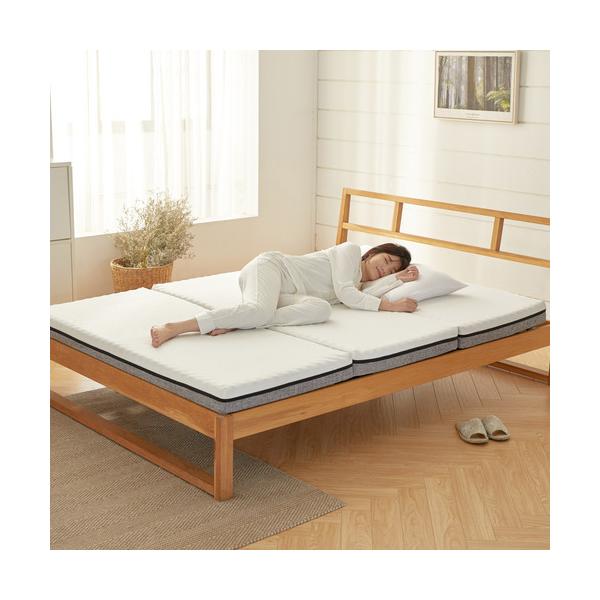 【期間限定大特価】[シングル]上級睡眠健康指導士考案！体圧分散性とコスパを両立した高反発マットレス　ecolatte　98×195×10cm　ホワイト・グレー 449