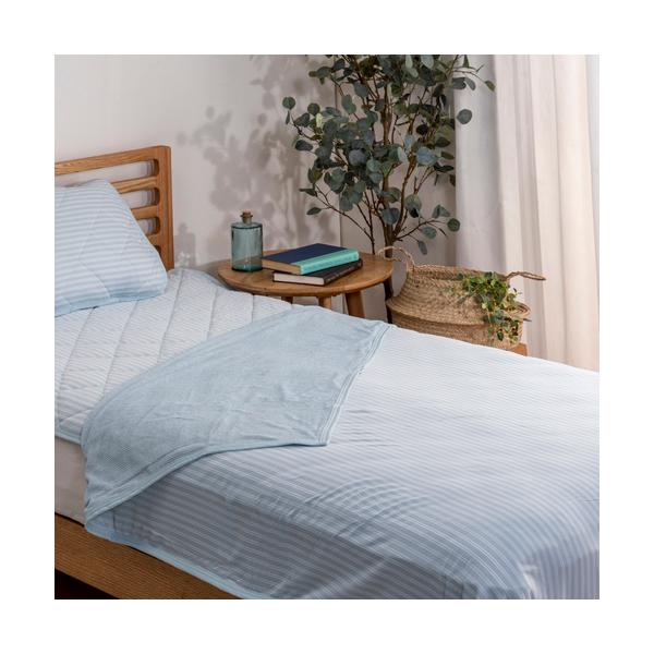 【在庫限り】夏物大処分[ダブル]ひんやり接触冷感　タオルケット　　Just　cool　ブルーヤマダオリジナル 449