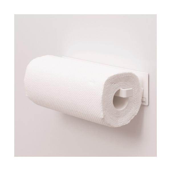 マグネット　キッチンペーパーホルダー　プレート　キッチン　収納　ホワイト　約6X5．5X24．5cm 446