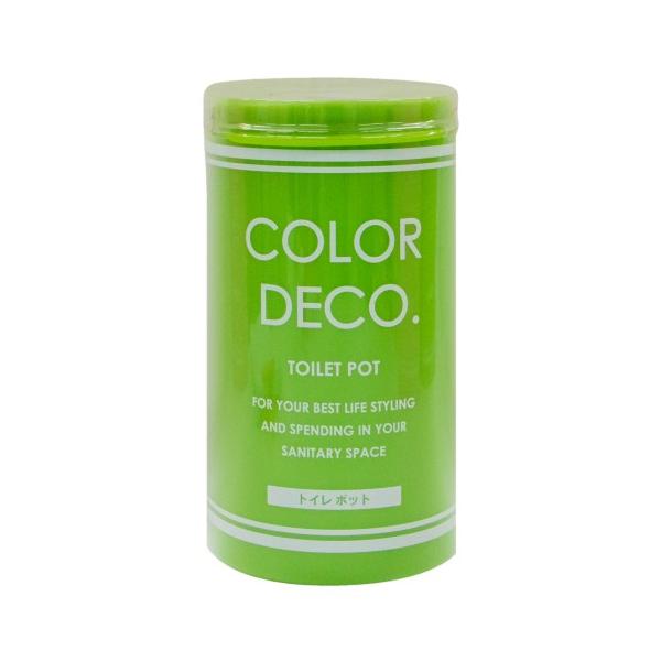 【在庫限り】トイレ清掃　コーナーポット　コンパクト　ヨコズナクリエーション　カラーデコ　ライム　7．5×12×13cm 446