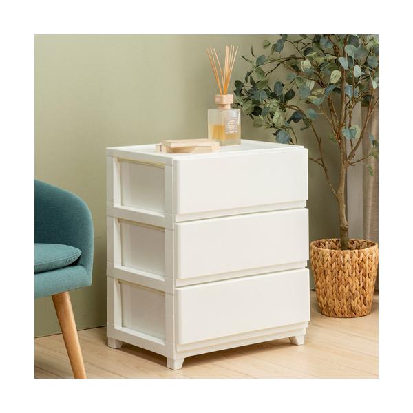 収納用品　デコニーシーヴォワイド　３段　ホワイト　1個 446