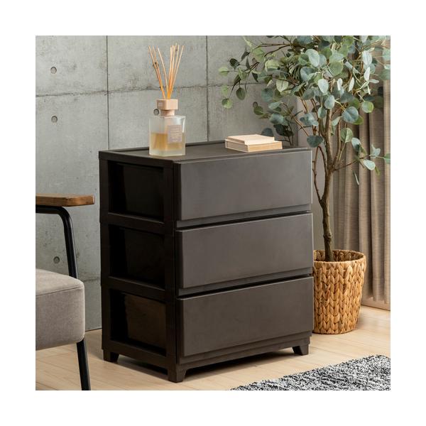 収納用品　デコニーシーヴォワイド　３段　ダークブラウン　1個 446