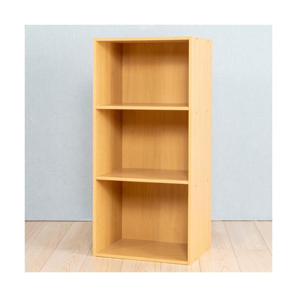 カラーボックス　可動棚3段　ナチュラル 448