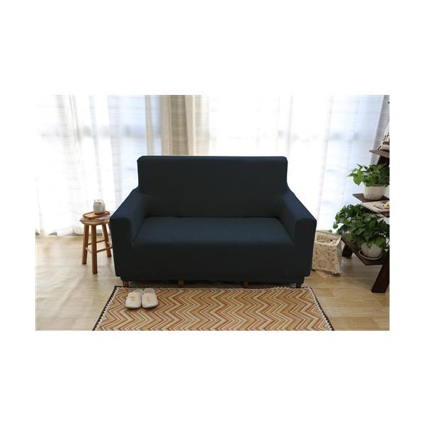 【在庫限り】ソファーカバー　3人用　無地　ネイビー色　フィットタイプ　ネイビー 449