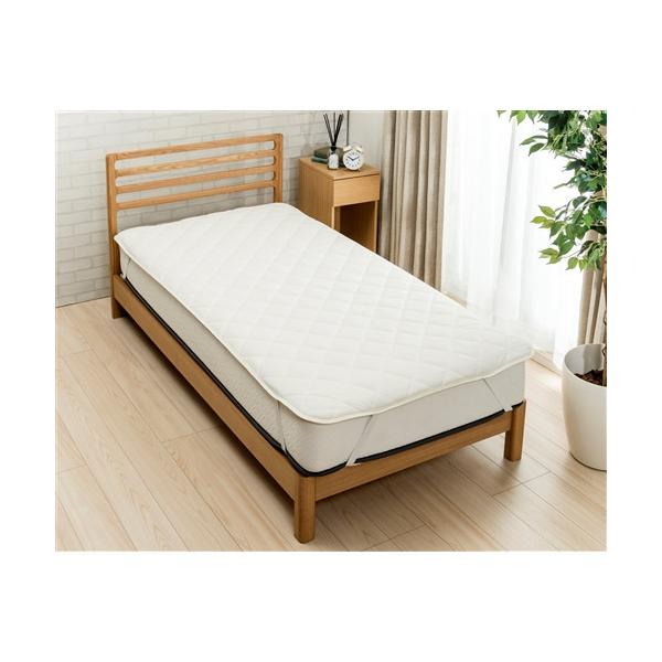 【在庫限り】[ダブル]　ヤマダオリジナル　吸水速乾ベッドパッド　アイボリー 449