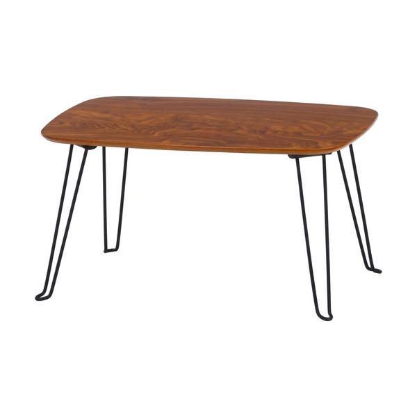 不二貿易　HH-6040MBR　折れ脚ローテーブル　トロン　ミディアムブラウン 448