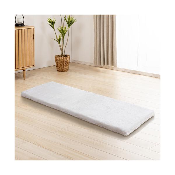 ヤマダオリジナル　高反発フロアクッション　アイボリー　ロング:(約)55ｘ180cm 449