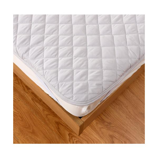 ヤマダオリジナル　速攻消臭防水防ダニ抗菌ベッドパッドD　ダブル　約140ｘ200cm　グレー 449