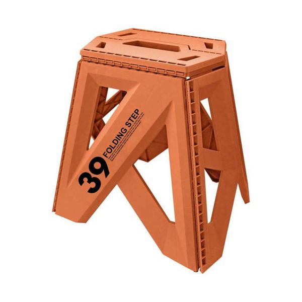 トレードワン　折りたたみ踏み台　セノビー　ソリッド　LG39　30771　高さ39cm　オレンジ 446