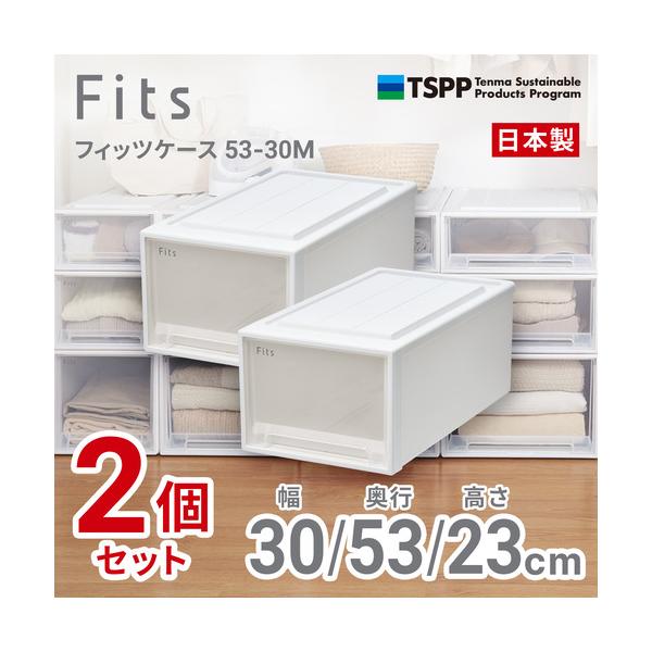 天馬　フィッツケース　5330M　2個組　高さ23cm　収納ケース　クローゼット　Wクリア 446