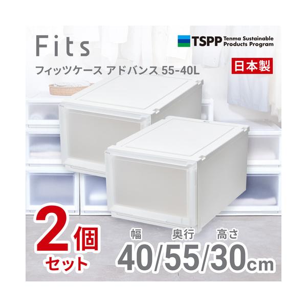 天馬　フィッツケース　アドバンス　5540L　2個組　高さ30cm　収納ケース　クローゼット　Wクリア 446