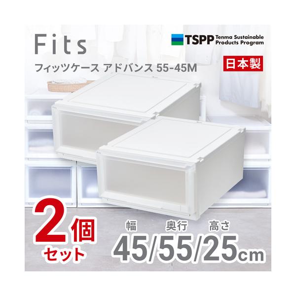 天馬　フィッツケース　アドバンス　5545M　2個組　高さ25cm　収納ケース　クローゼット　Wクリア 446