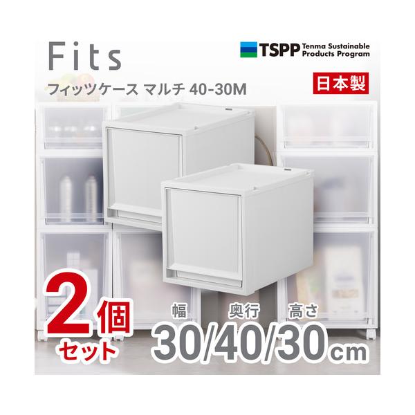 天馬　フィッツケース　マルチ　40-30M　2個組　高さ30cm　収納ボックス　Wクリア 446