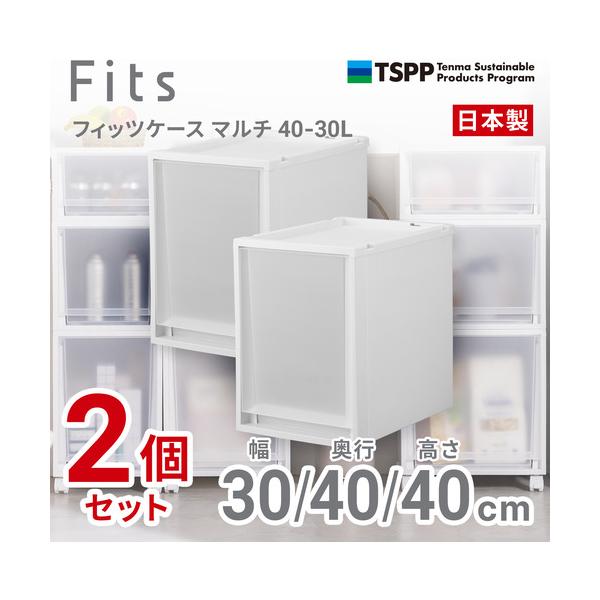 天馬　フィッツケース　マルチ　40-30L　2個組　高さ40cm　収納ボックス　Wクリア 446