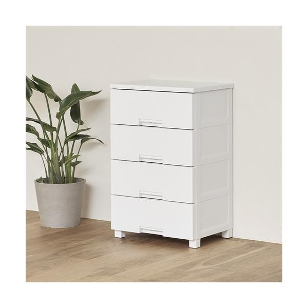 天馬　Fits　フィッツチェスト　5504　幅55cm　4段　ロック付き　スムーズな引出し　収納　タンス　完成品　ホワイト 446