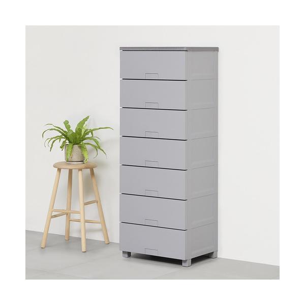 【期間限定大特価】天馬　Fits　フィッツチェスト　フルフラット　5507　幅55cm　7段　ロック付き　スムーズな引出し　収納　タンス　グレー 446