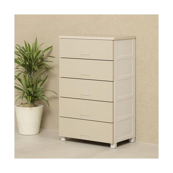 【期間限定大特価】天馬　Fits　フィッツチェスト　ウッド　6505　幅65cm　5段　ロック付き　スムーズな引出し　収納　タンス　完成品　ベージュ 446