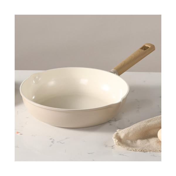 CAROTE(カローテ)　COSY-ICE　セラミック　IHディープパン　28cm　ミルクティー　NM-5084　ガス火IH両対応 446