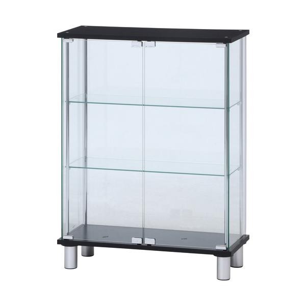 不二貿易　ガラスディスプレイケース3段　ブラック　99486 448