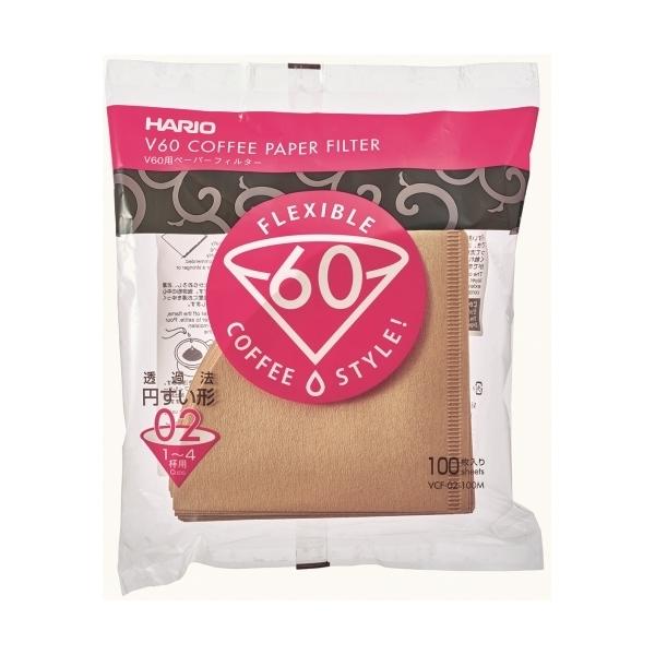 HARIO　VCF-02-100M　V60用ペーパーフィルター02M　100枚入り　V60　ブラウン 446