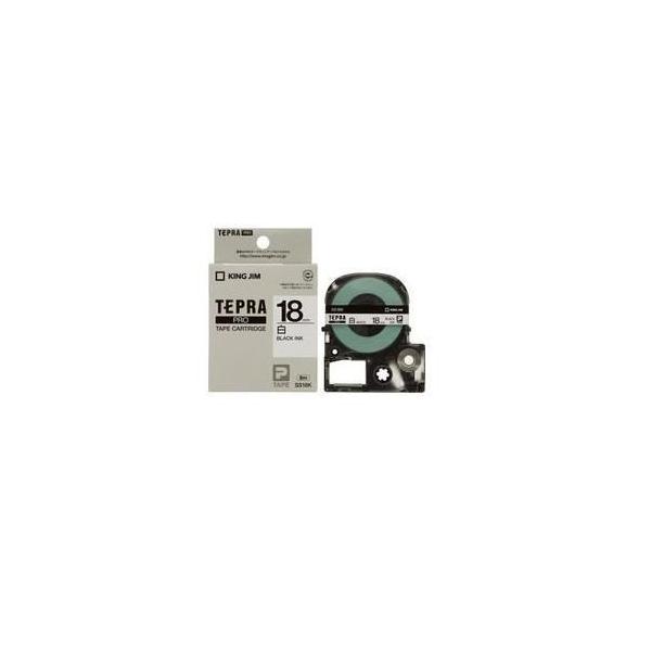 白ラベルテープ　「テプラPRO」(白テープ／黒文字／18MM幅　)　SS18K 500