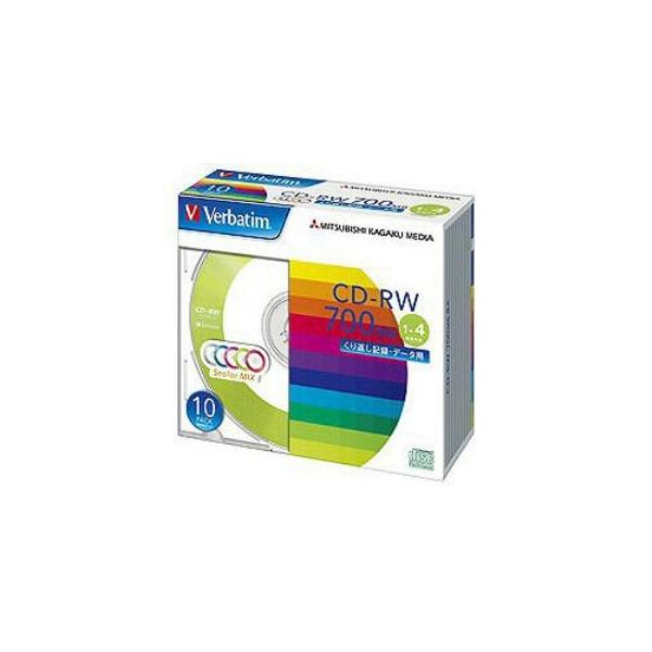 バーベイタム(Verbatim)　　Verbatim　くり返し記録用　CD-RW　SW80QM10V1　レーベル5色　1-4倍速　10枚 120