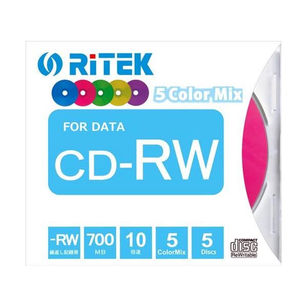 RiDATA　CDRW700.MIX5PA　データ用CD-RW　700MB　5枚スリムケース 120