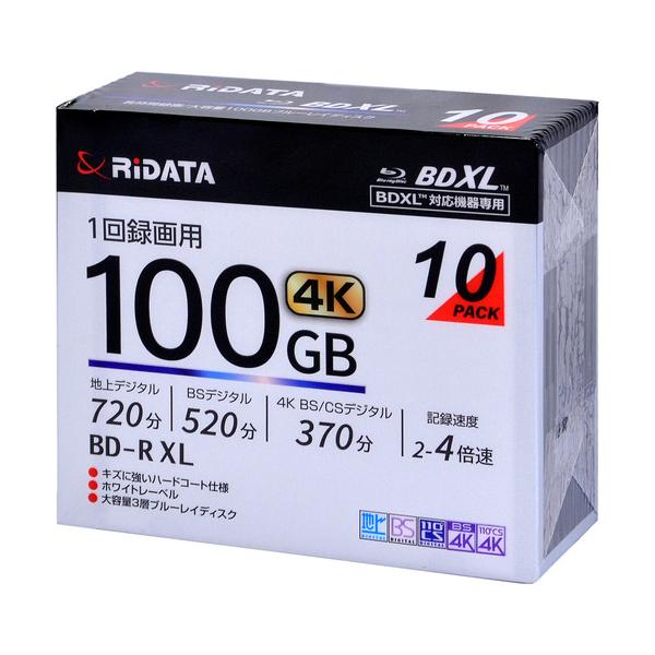 RiDATA　BD-R520PW4X.10PSCB　録画用BD-R　XL　1回録画用　(片面3層)スリムケース入り　10枚パック　2〜4倍速　100GB　ホワイト 18