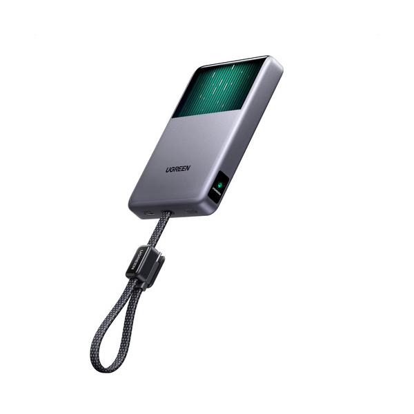 UGREEN　65062B　MagFlow　Air　モバイルバッテリー　25W　10000mAh　Qi2対応　USB-Cケーブル内蔵　Qi2.2　25Wワイヤレス&amp;45W有線急速充電 500